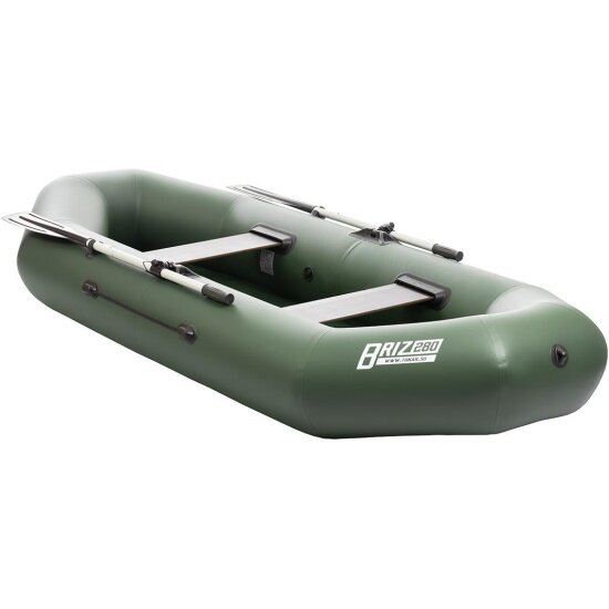 Лодка ПВХ Тонар Бриз А280 надувное дно, зеленый