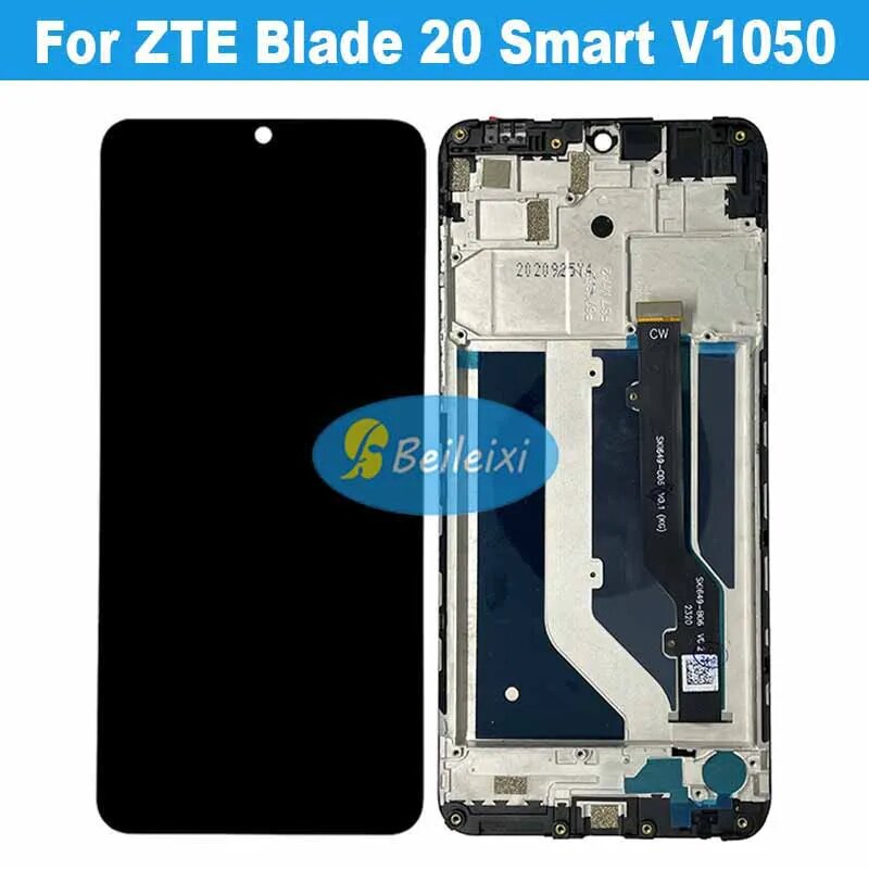 Для ZTE Blade 20 Smart V1050 ЖК-дисплей с цифровым преобразователем сенсорного экрана в сборе для ZTE Blade 20 Smart V2050 V1050 With Frame