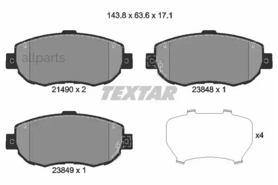 TEXTAR 2149001 Колодки тормозные передние TEXTAR 2149001