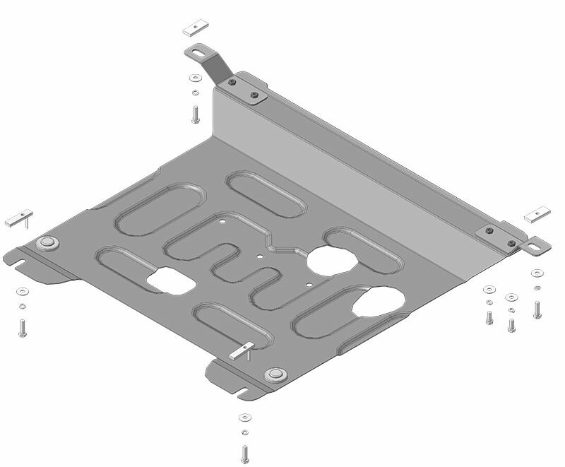 Усиленная защита Motodor картера двигателя, кпп. 2 мм, сталь. для Hyundai Solaris 2014-2017, Hyundai Solaris 2010-2014, KIA Rio 2015-2017, KIA Rio 2011-2015 арт.70901