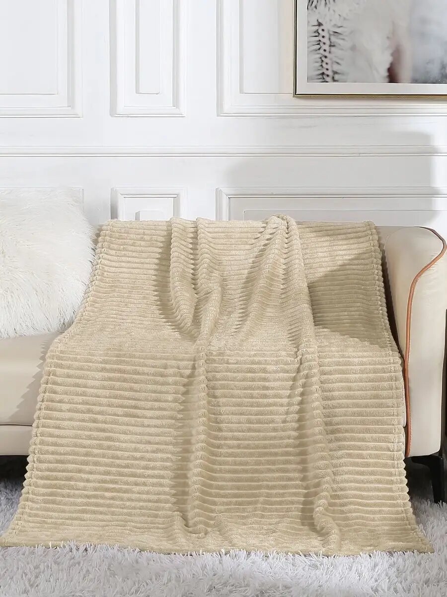 Плед 200х220 на диван и кровать толстый пушистый