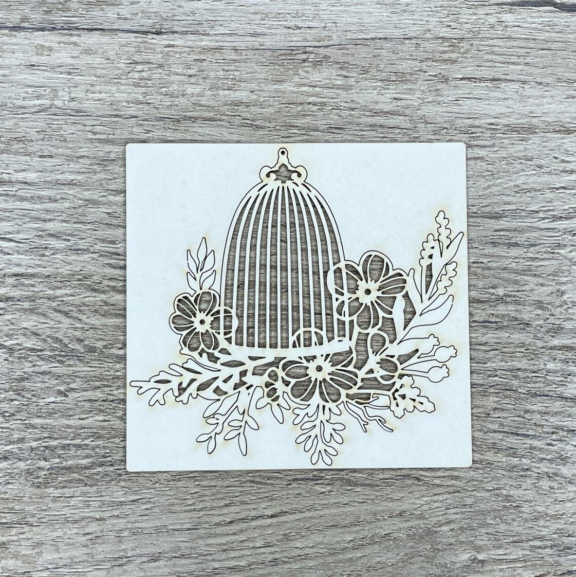 Чипборд "Клетка с цветами" толщина 1,55 мм