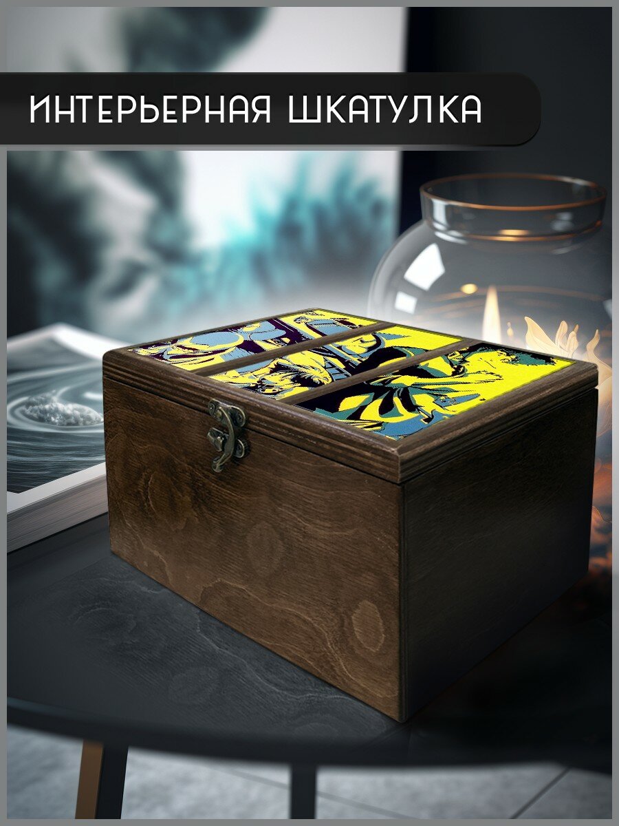 Шкатулка интерьерная "Тройная" для украшений универсальная 22x17x12 см Аниме Cowboy Bepop (Ковбой Бипоп, Экшен, Боевик, Комедия, Поиключения) - 894
