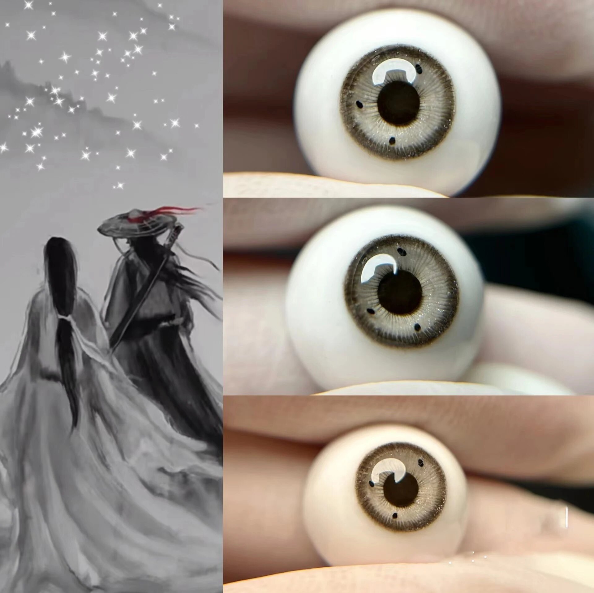 Белые глаза для кукол 4/5/6/8/10 мм, a10-a pair eyes