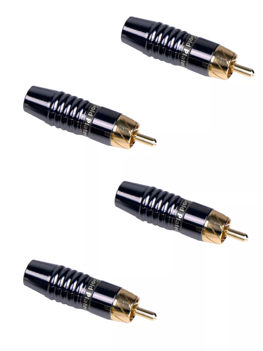 RCA500M/BK Разъем кабельный RCA тюльпан 4 шт.