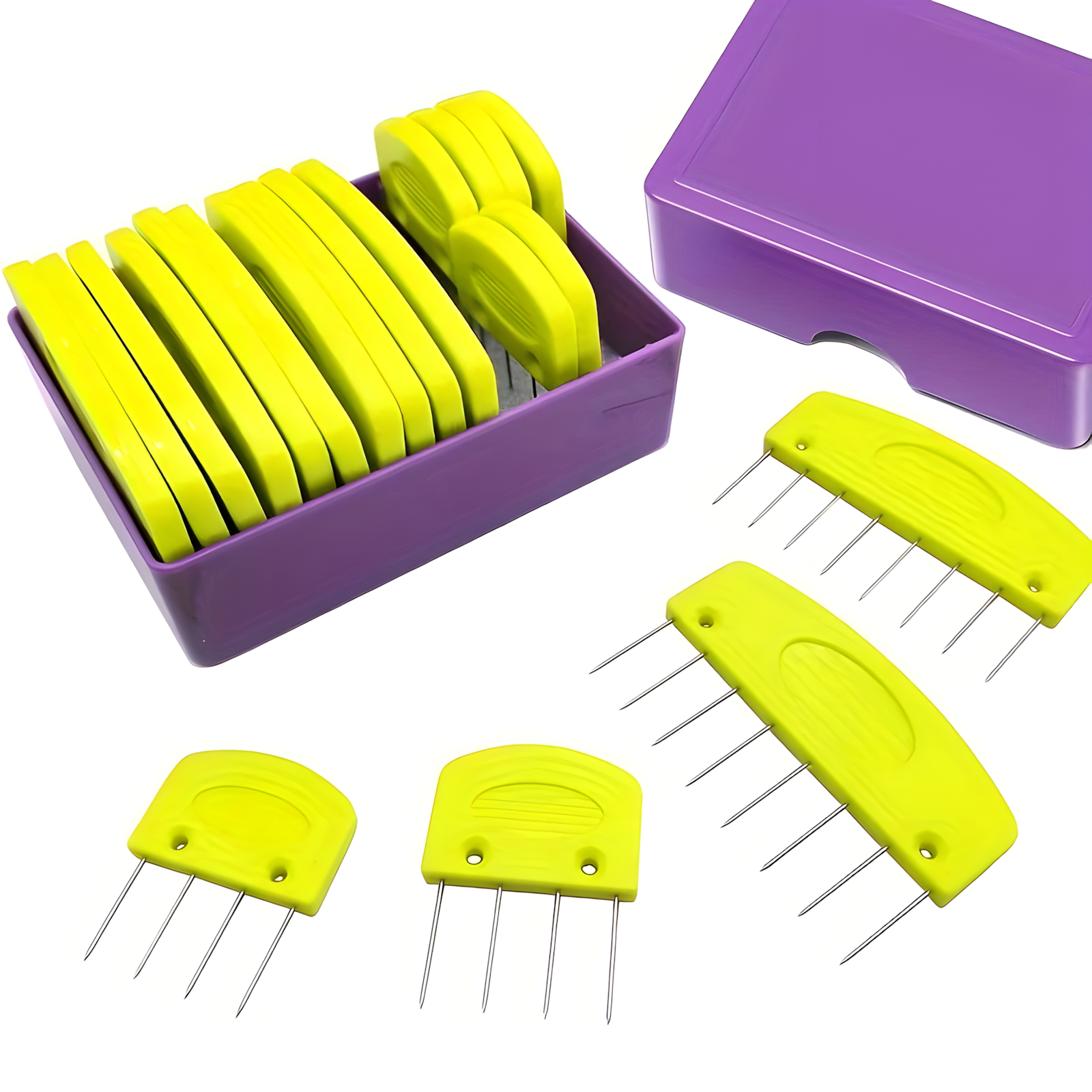 Иглы фиксаторы для блокировки вязанных изделий, 20 штук, ярко-желтые