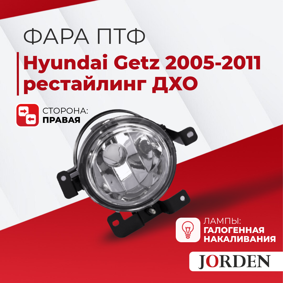Фара дневные ходовые огни Hyundai Getz ДХО галогенная правая авто Хендай Гетц