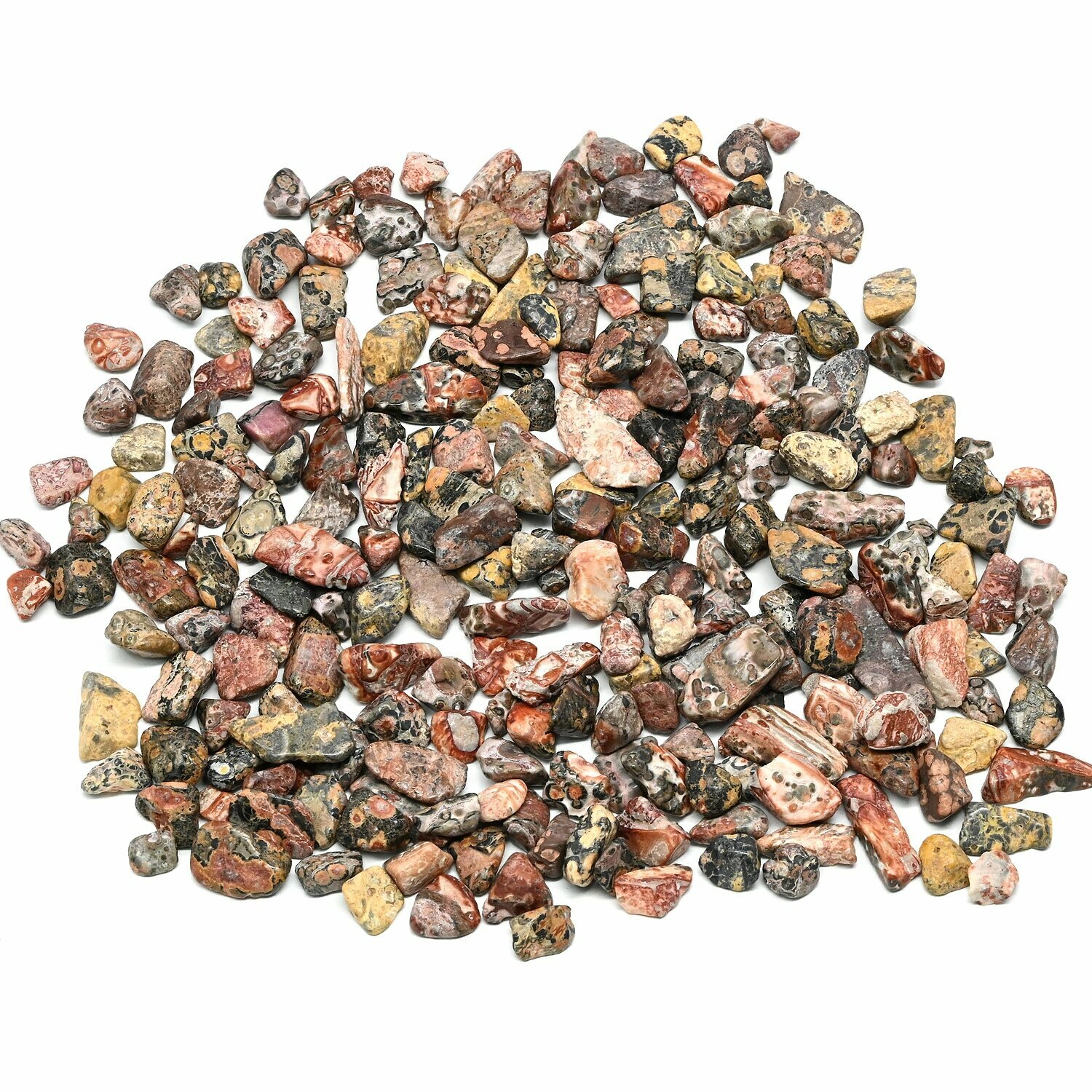 Яшма леопардовая галтовка фракция 5-15мм, упаковка 100г .