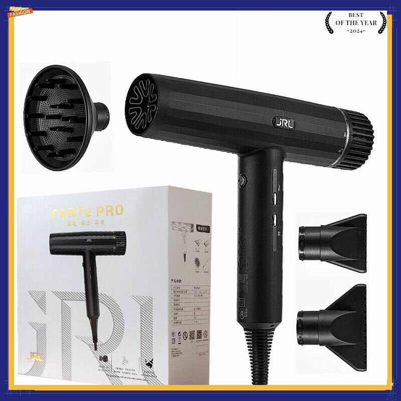 JRL Professional Фен для волос jRL 2020H 2000 Вт, скоростей 3, кол-во насадок 3, черный матовый, черный