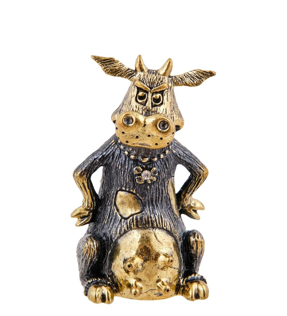 Колокольчик из латуни и янтаря "Корова" A2182167 Народные промыслы, Латунь