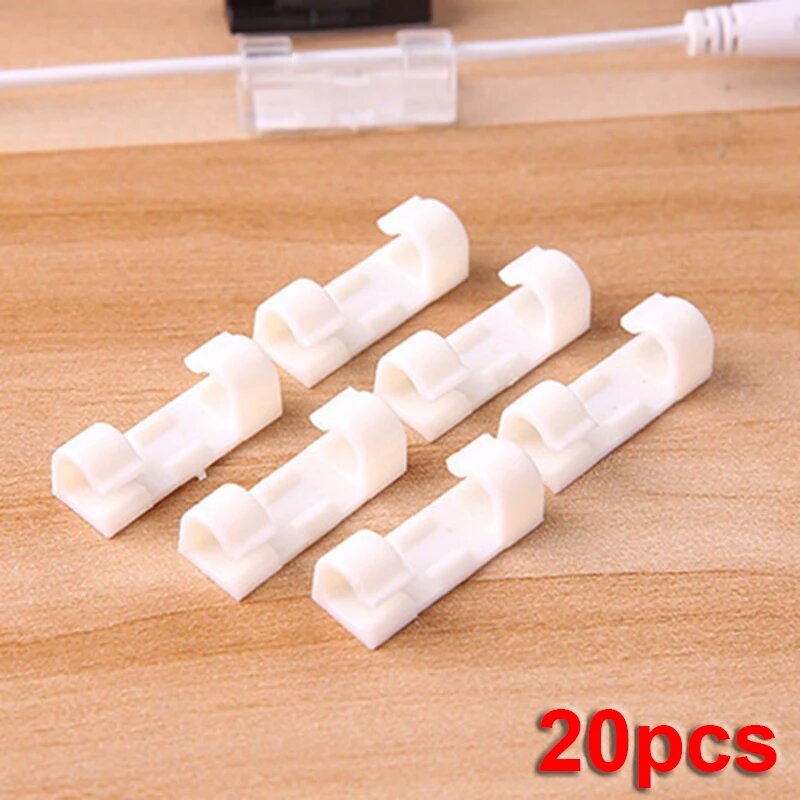 Пластиковые зажимы для кабеля, White 20pc