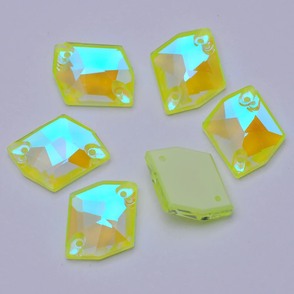 Стразы стеклянные неоновые ElectricYellowDeLite 13x17mm