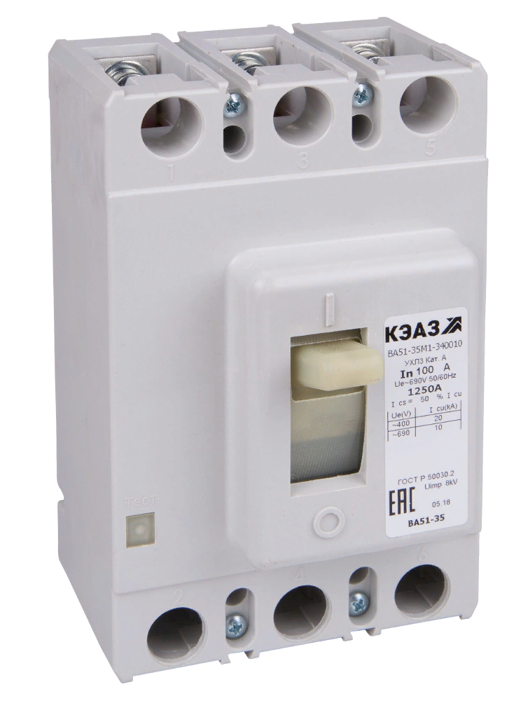 Автоматический выключатель КЭАЗ ВА51-35М2-340010-250А-3000-690AC-УХЛ3 3P литой корпус, 108360 / электроавтомат