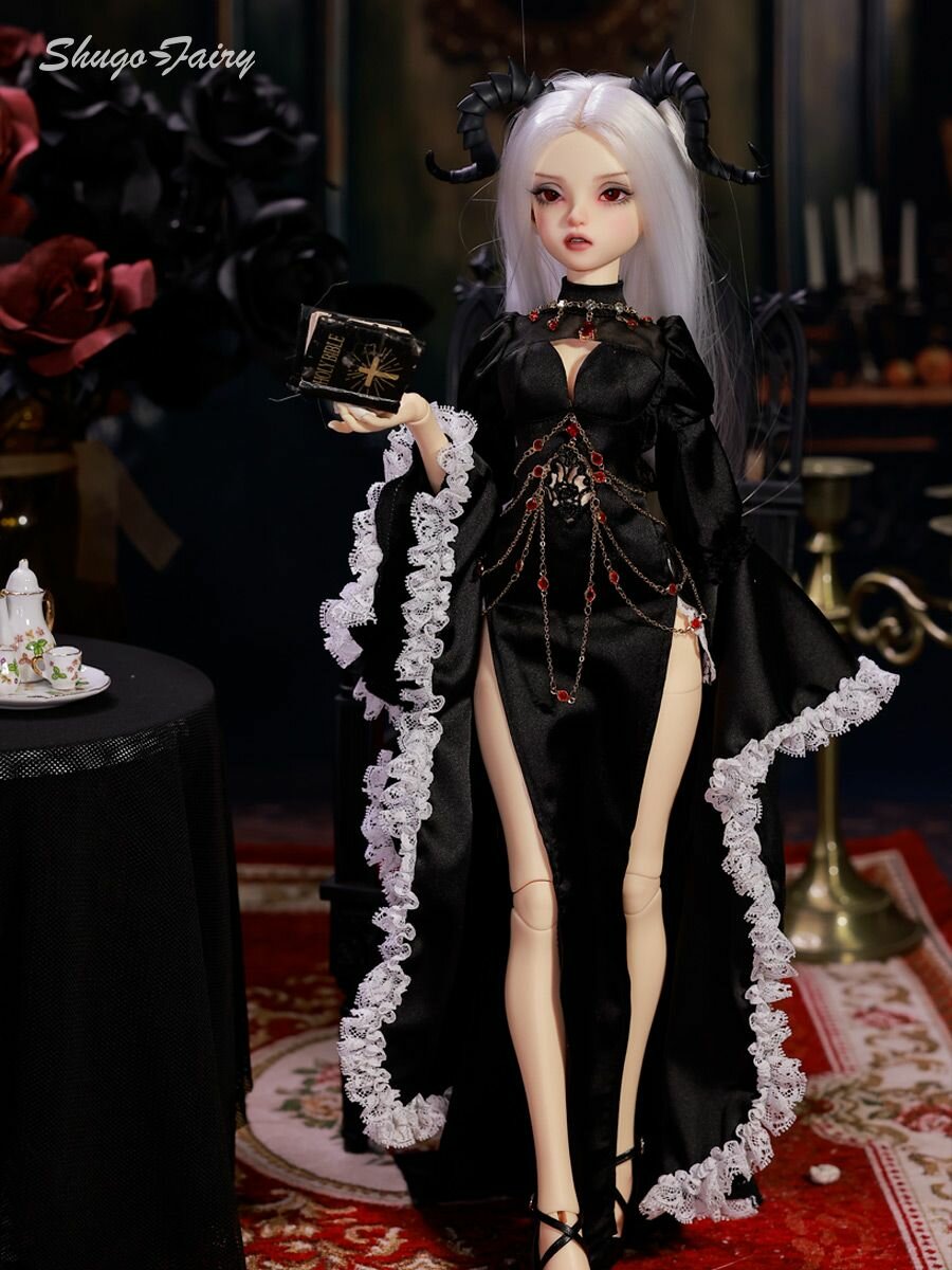 Кукла Bubo Bjd 1/4, Фантазийная, с темно-красными глазами, Коза-ведьма