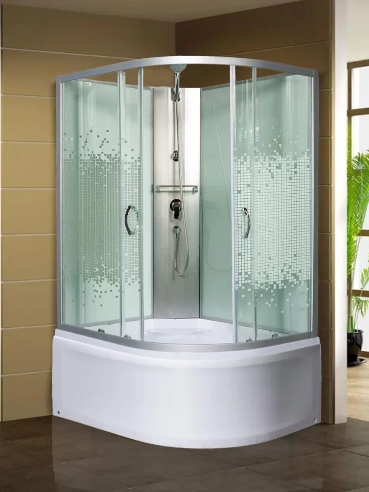 Душевая кабина Мономах XL Б/К 120/90/44 МЗ L 10000012108 120x90x230 см L, без крыши, высокий поддон, профиль матовый хром, стекло интимато