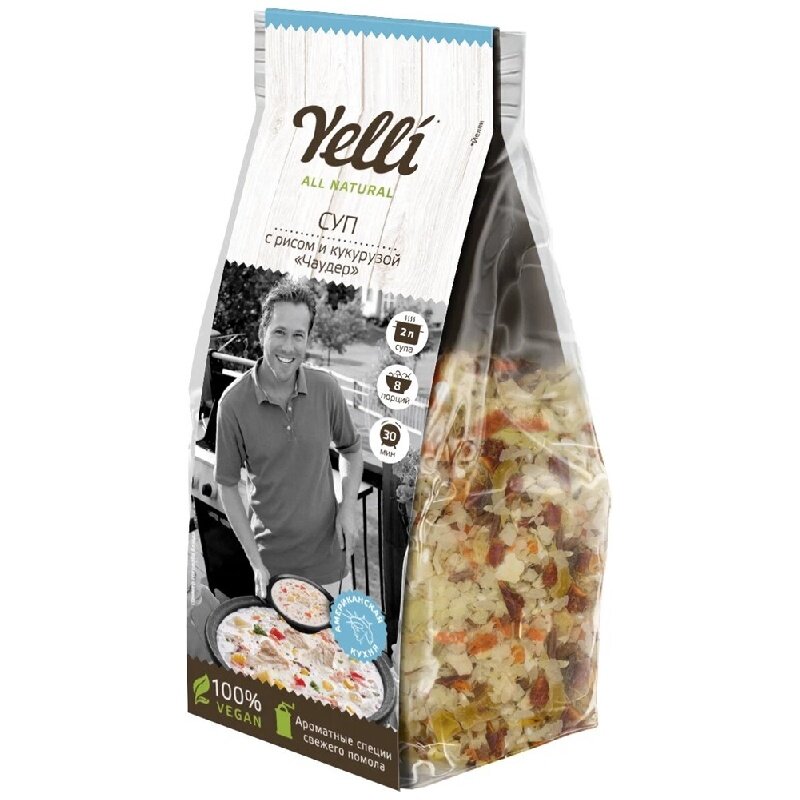 Суп YELLI с рисом и кукурузой Чаудер 190г