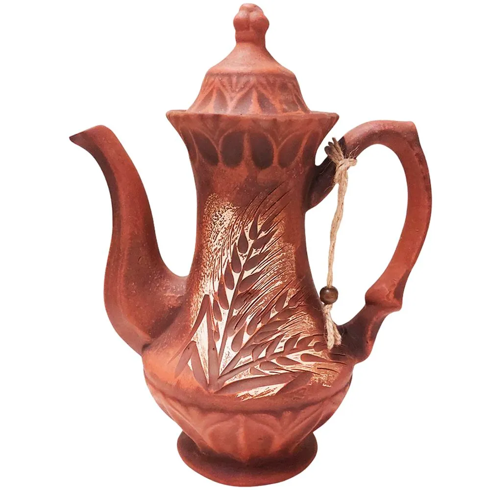 Кувшин из красной глины "Изящный" 700 мл, (Ручная работа)