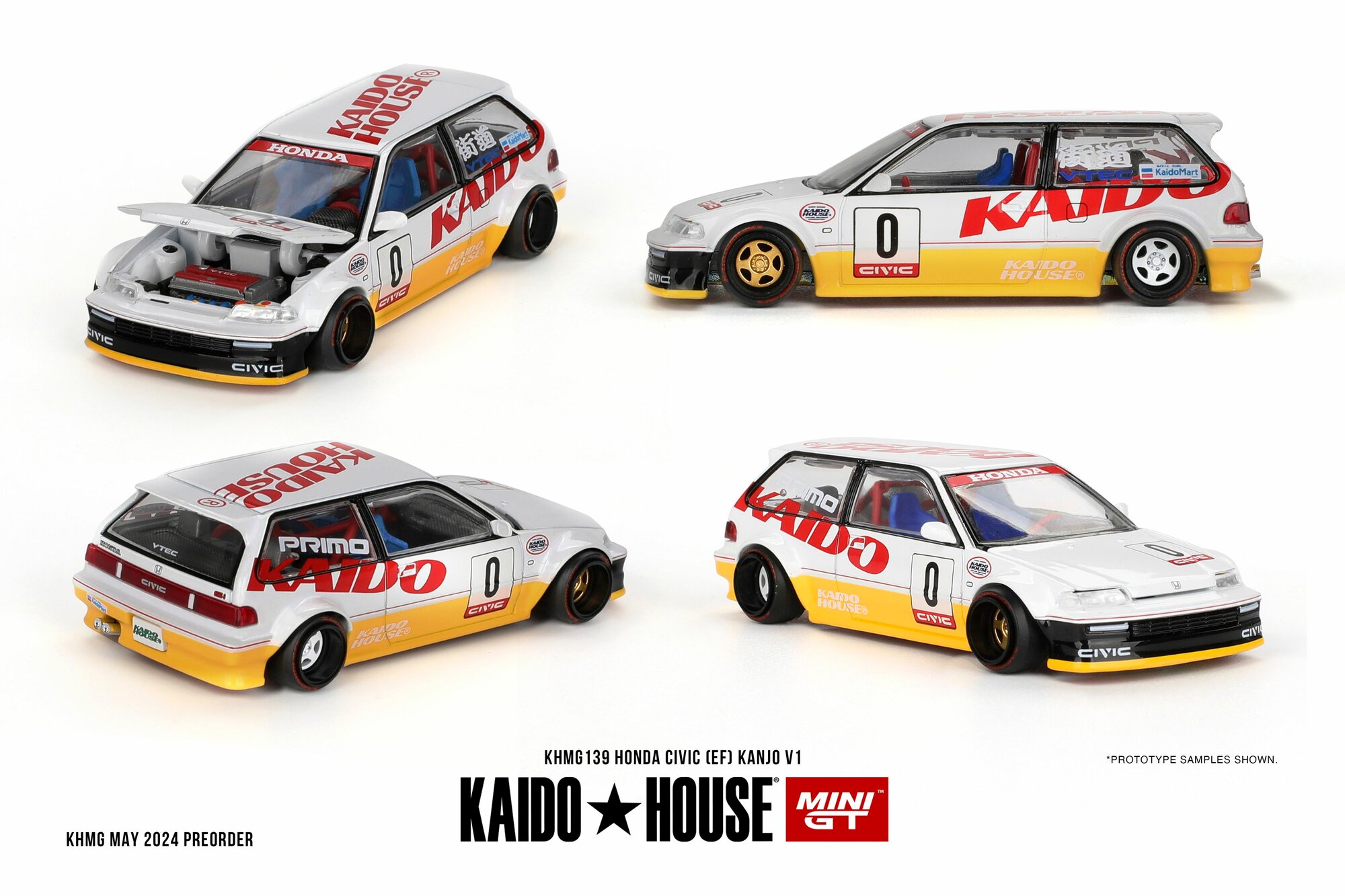 Коллекционная машинка Kaido House x MINI GT 1:64 Honda Civic (EF) Kanjo V1 LHD