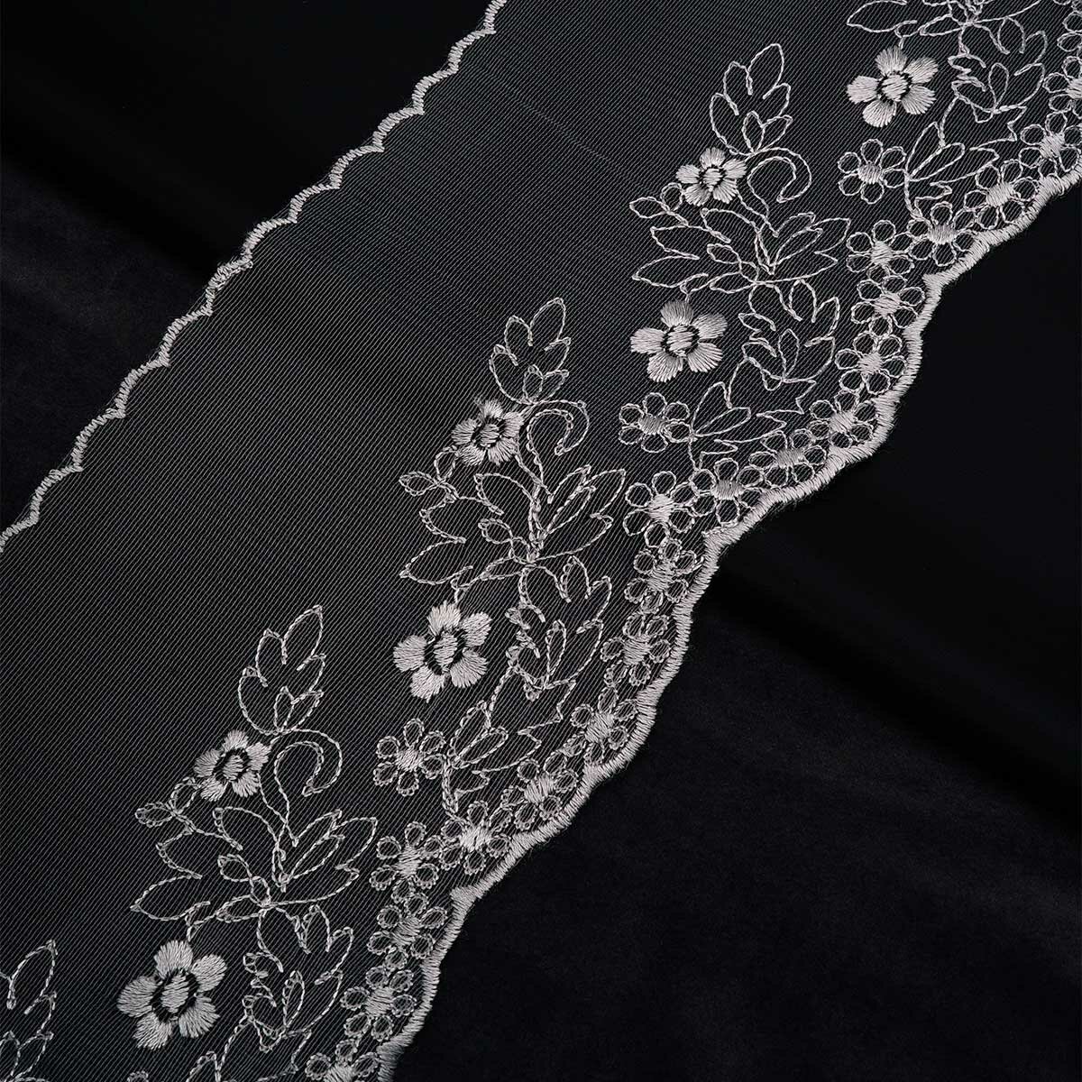 Кружево для рукоделия, на сетке, 14 см × 13,72 м, цвет серый, Айрис