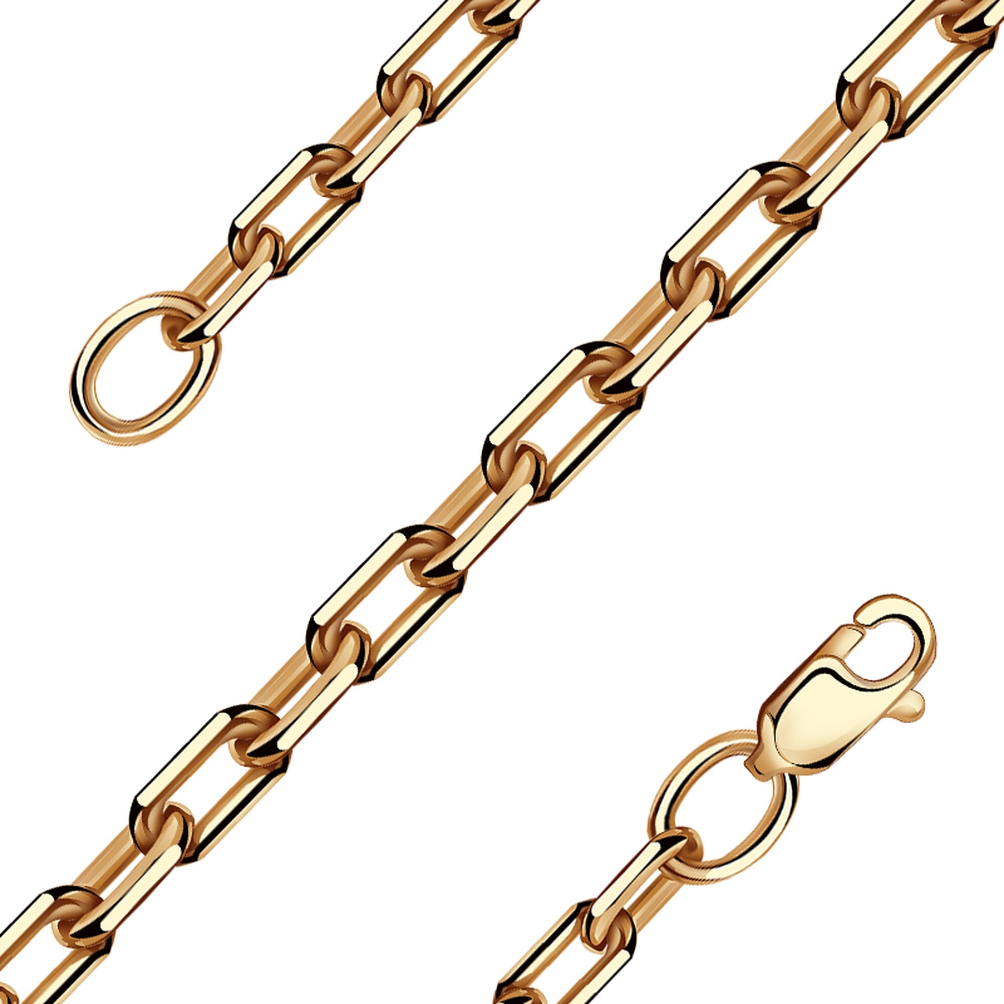 Цепь Diamant online, красное золото, 585 проба