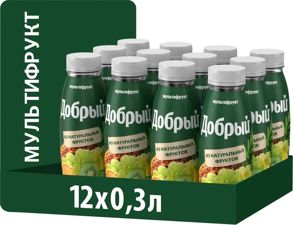 Добрый 0,3л. Мультифрут (нектар)/12шт. Пэт Добрый Соки и Нектары Россия