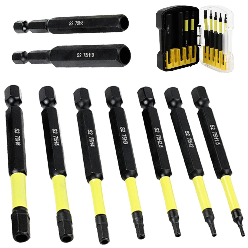 9 штук ключей и бит с магнитным дизайном для эффективного закручивания