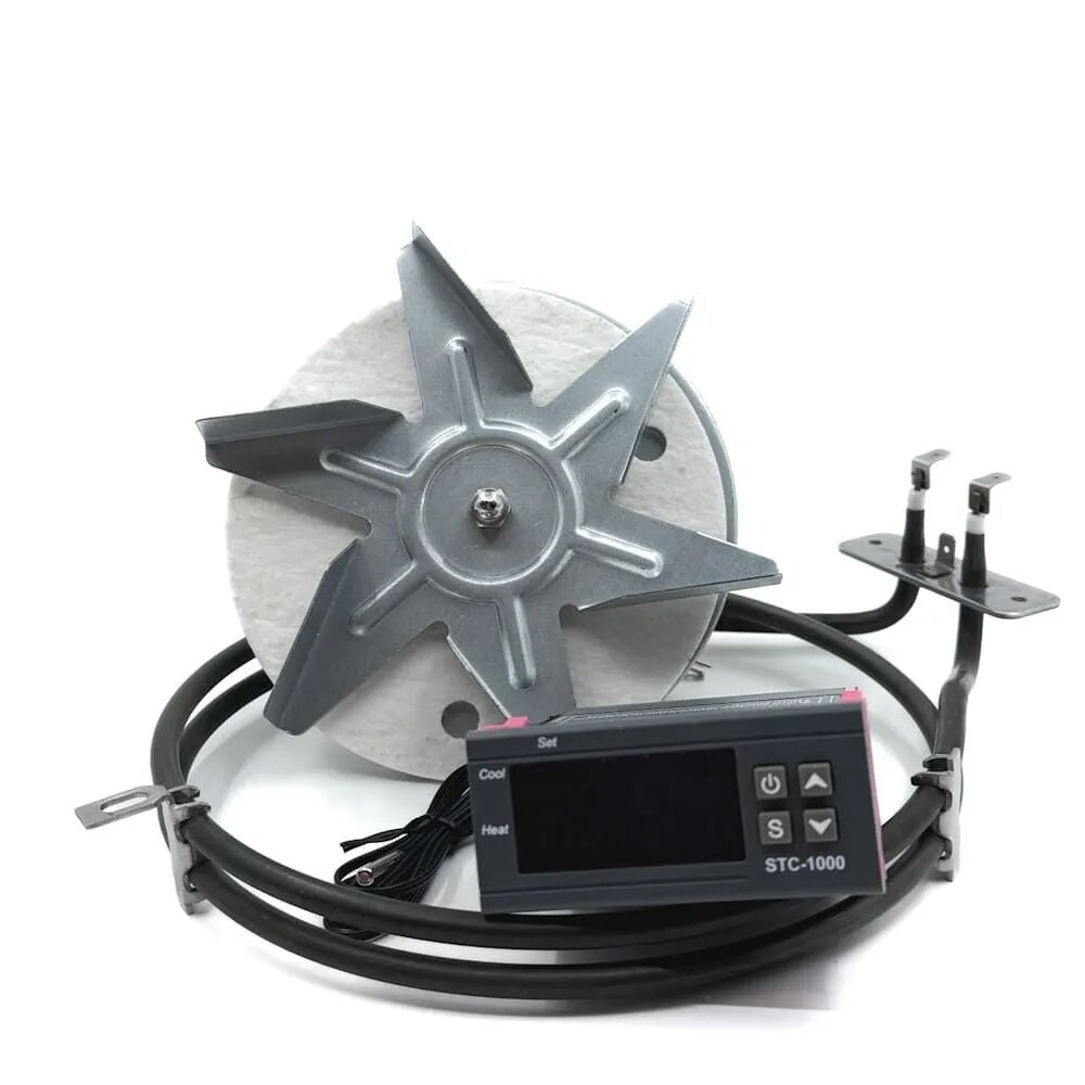 ТЭН 2,0 кВт+Мотор L штока 22 мм+Терморегулятор STC-3008. Конвекция коптильни