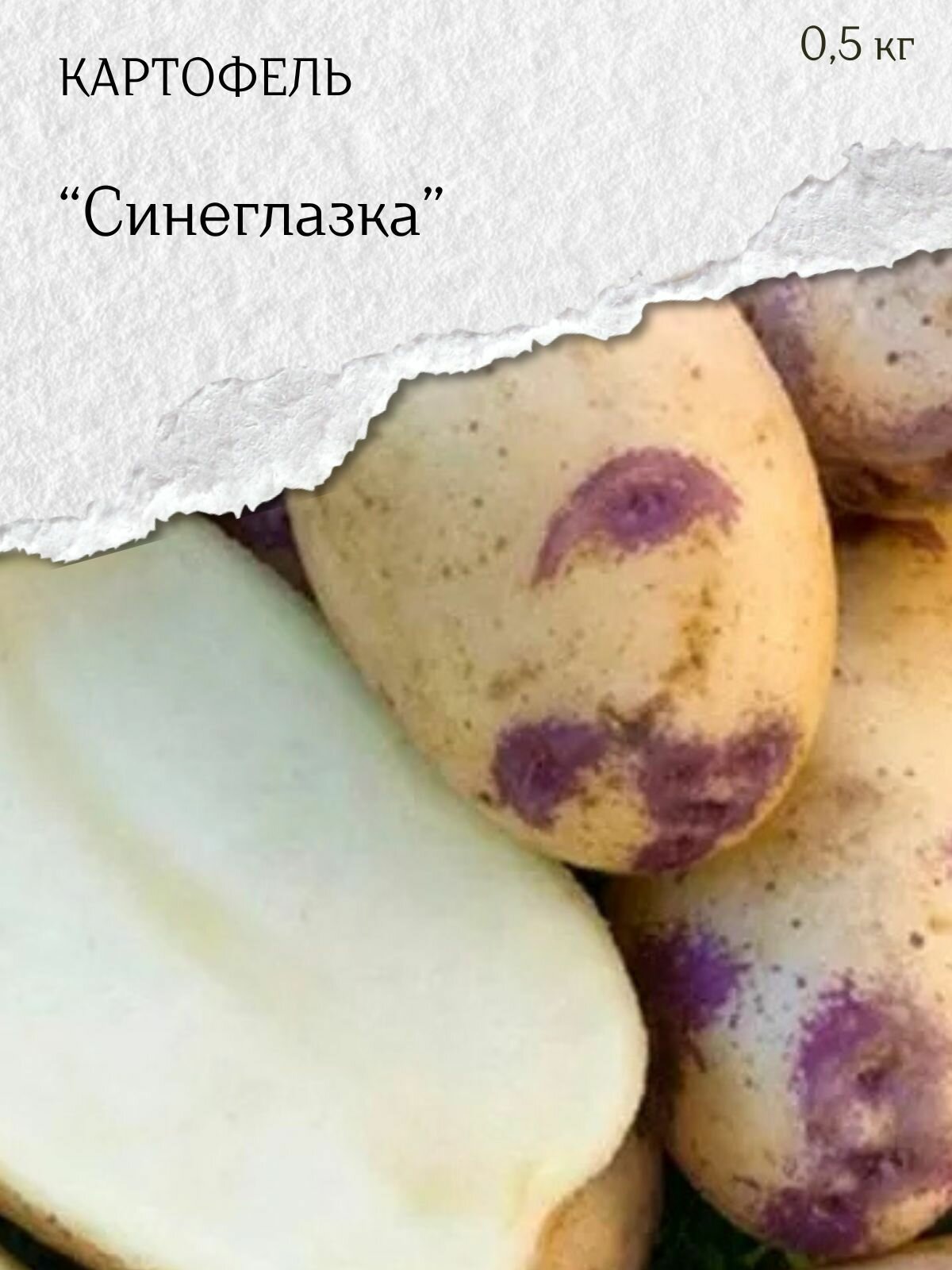 Картофель семенной фиолетовый Синеглазка клубни на посадку 500 гр.