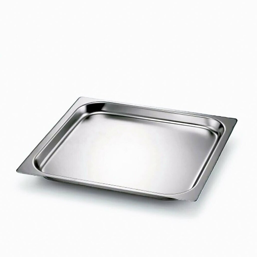 Гастроемкость GN2/3 из нержавеющей стали 354x325x20мм, серебристая, устойчивая к коррозии