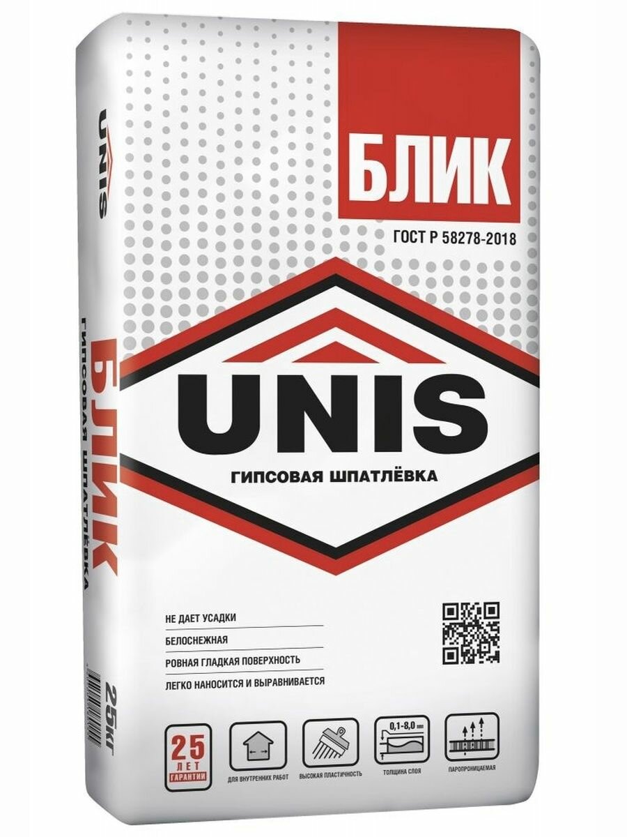 Шпатлевка гипсовая Блик юнис (18кг)