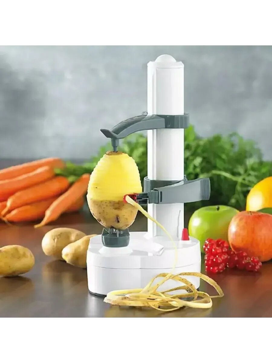 Электрическая картофелечистка , ABS/Нержавеющая сталь, белая