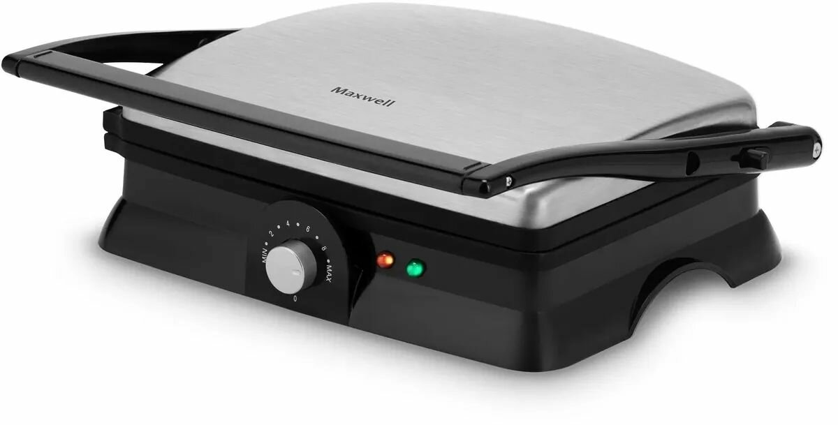 Электрогриль Maxwell MW-1960, 2000Вт, антипригарное покрытие, лоток для жира