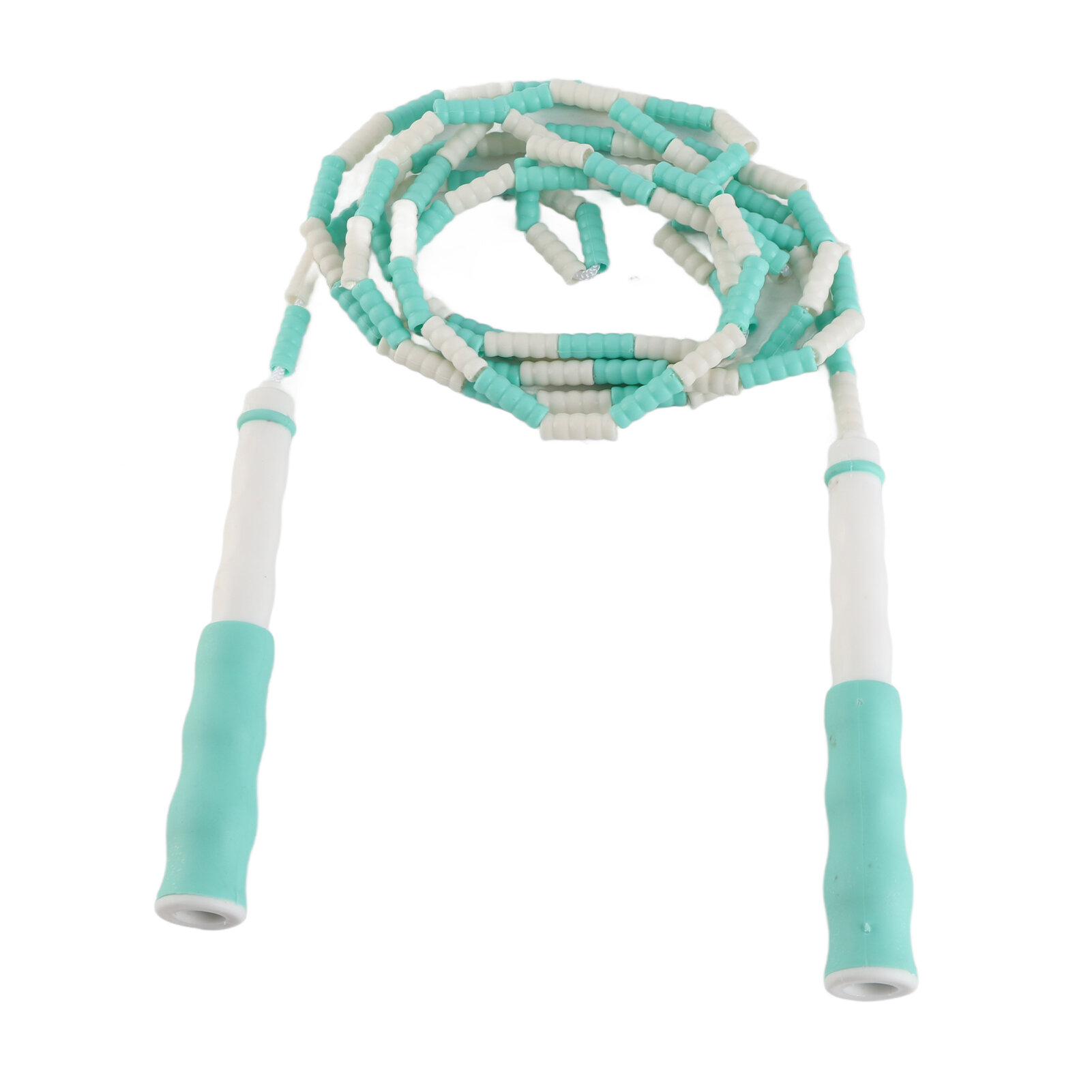 Сегментированная скакалка, регулируемая, распутанная, с бисером, гибкая, из полипропилена, пластиковая скакалка для детей, зеленая