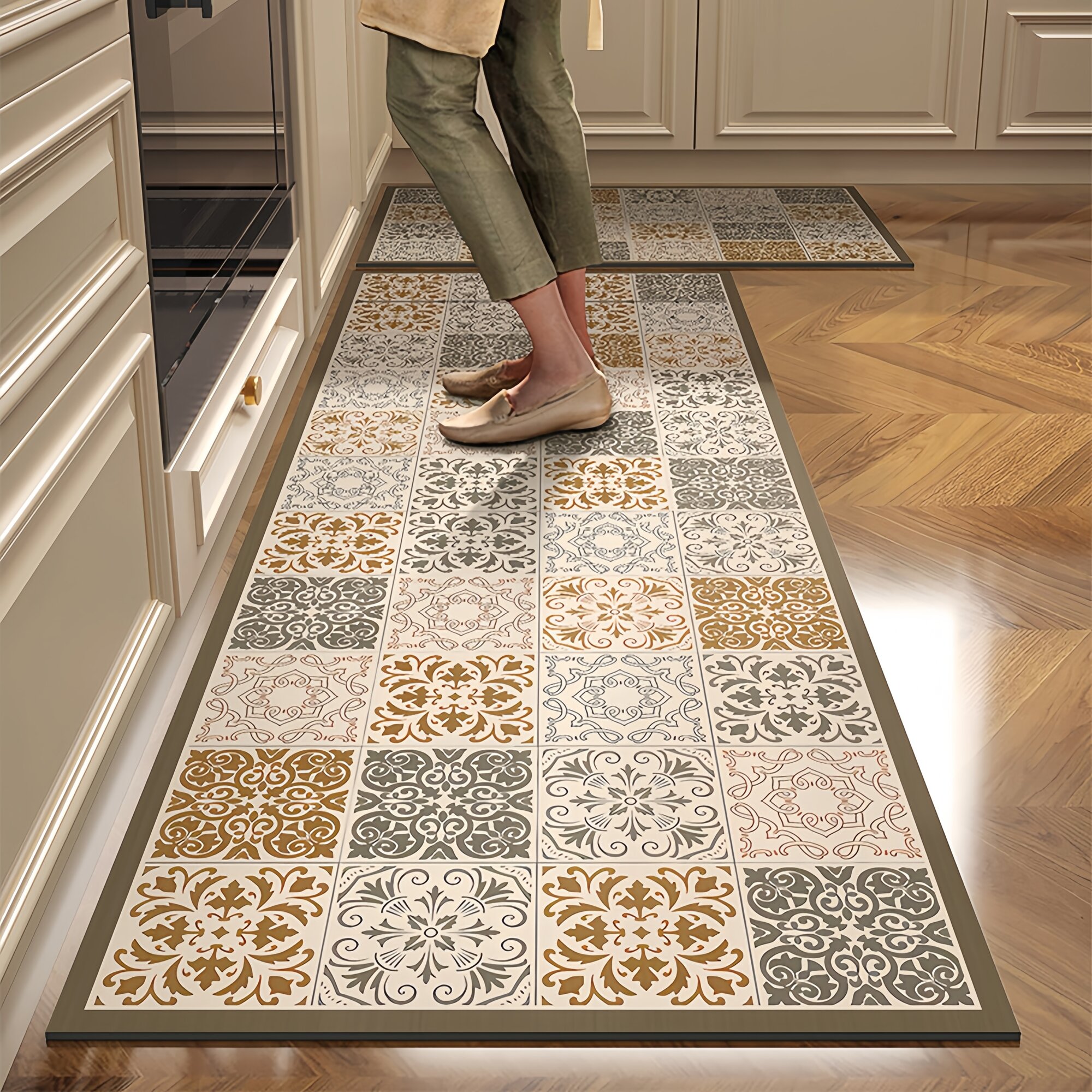 Персонализированный винтажный кухонный коврик, водонепроницаемый и маслостойкий ковер.50*120 см