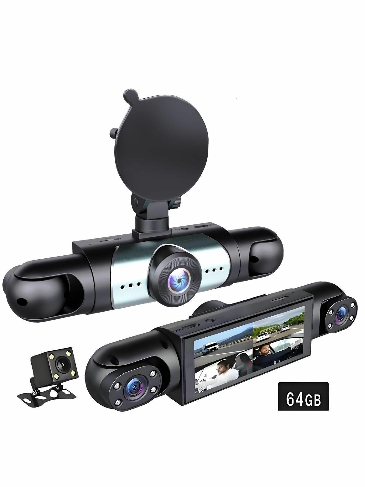 Тахографдляавтомобиля, Регистратор вождения с четырьмя объективами 1080P HD 64G-64G
