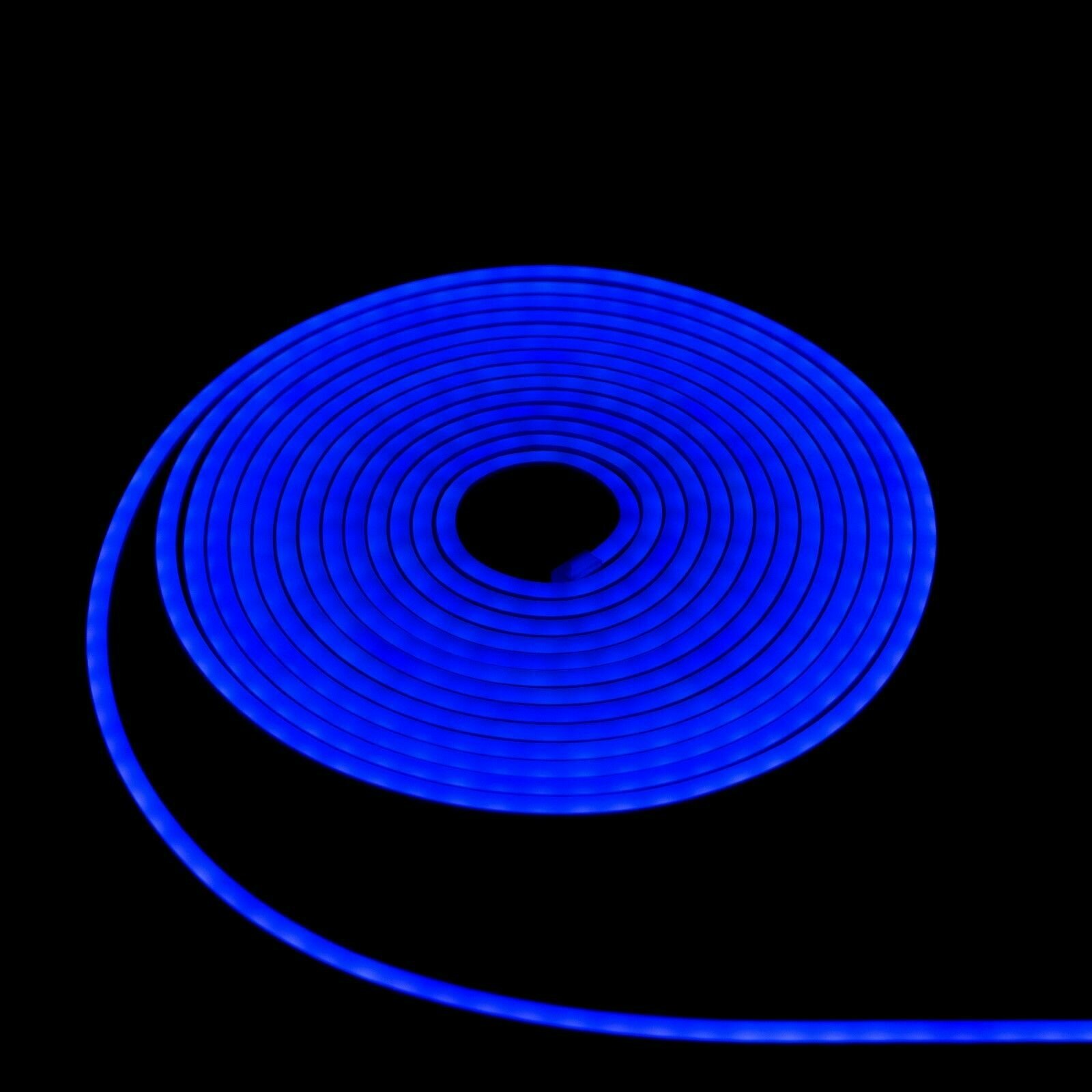 Светодиодная неоновая лента 6х12 мм, гибкий неон, 5 м, интерьерная электрогирлянда-нить, новогоднее украшение для дома, IP65, SMD2835, 120 LED/м, 12 В, свечение синее