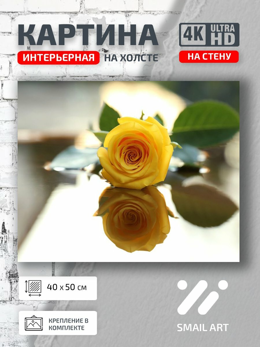 Картина на холсте интерьерная 40 на 50 на стену Роза Landscape для офиса пейзаж интерьер