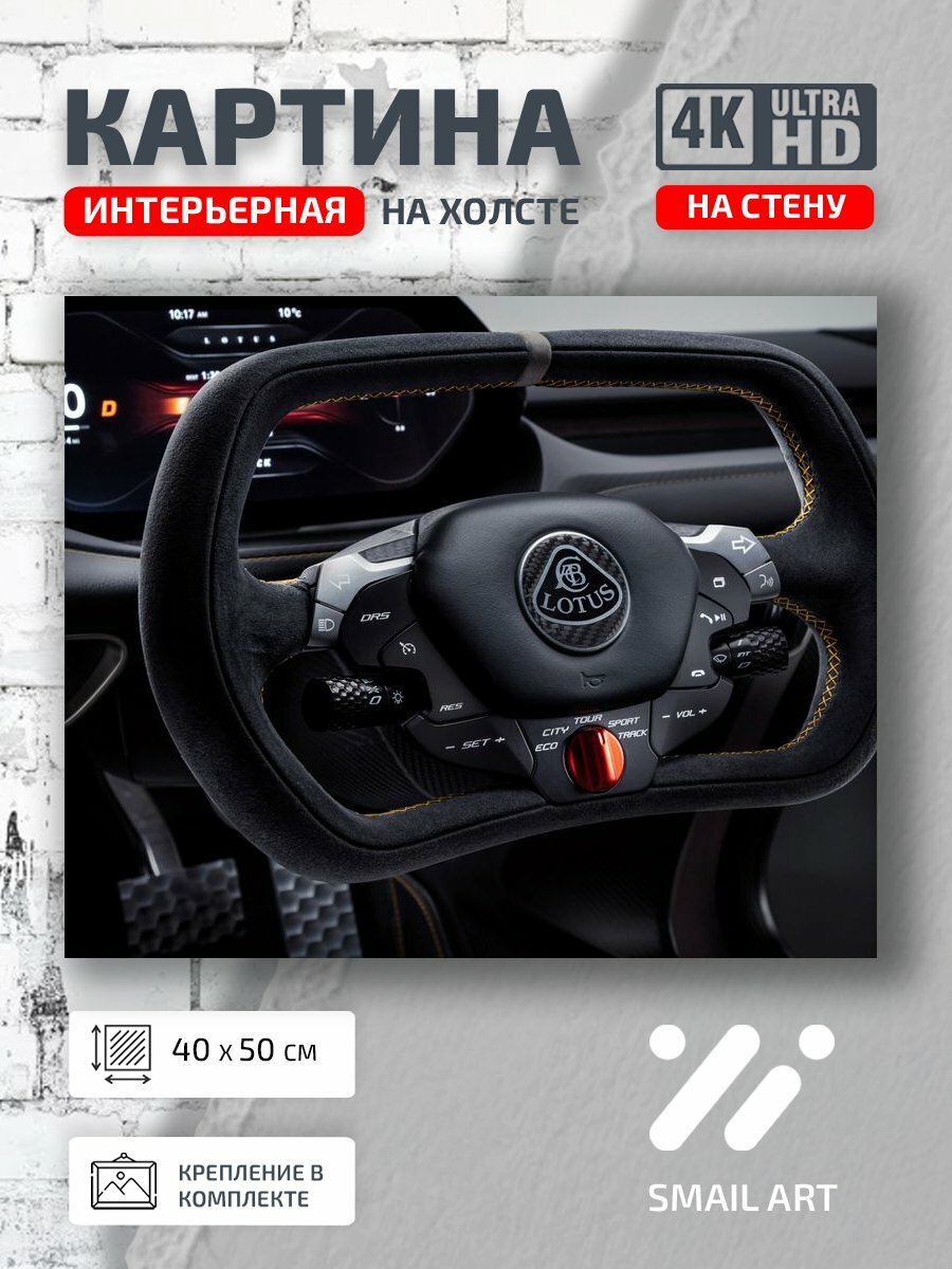 Картина на холсте интерьерная 40 на 50 на стену Салон lotus для киномана авто дизайн декор