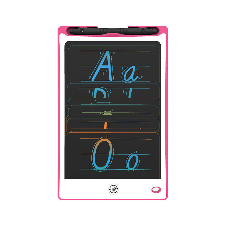 Универсальная электронная доска для рисования 8,8 дюйма с цветным экраном для занятий детей, розовая