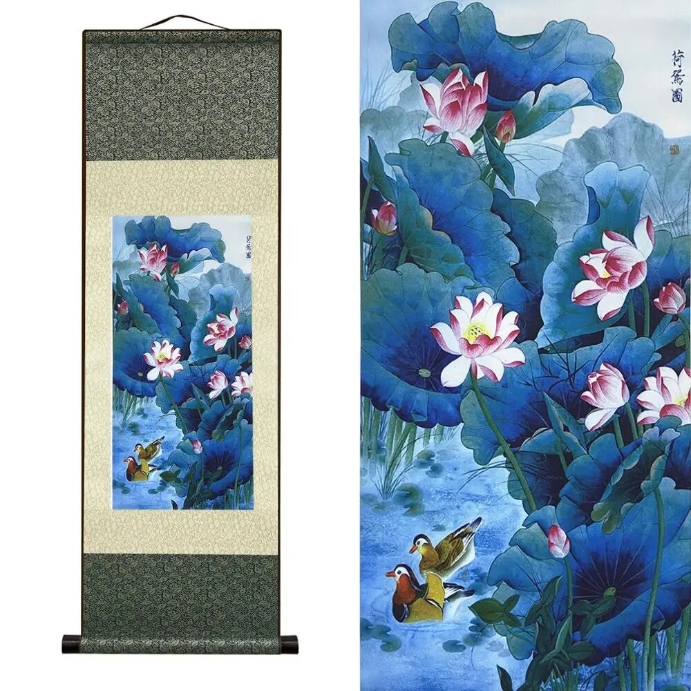 Шелковый свиток, китайский стиль Scroll painting 10