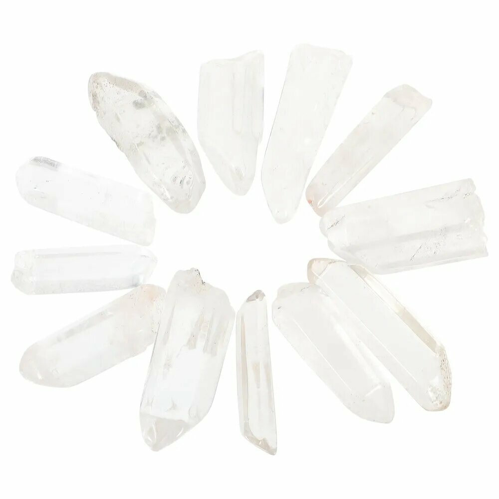Набор из 10 натуральных прозрачных кристаллов белого кварца для украшения и медитации