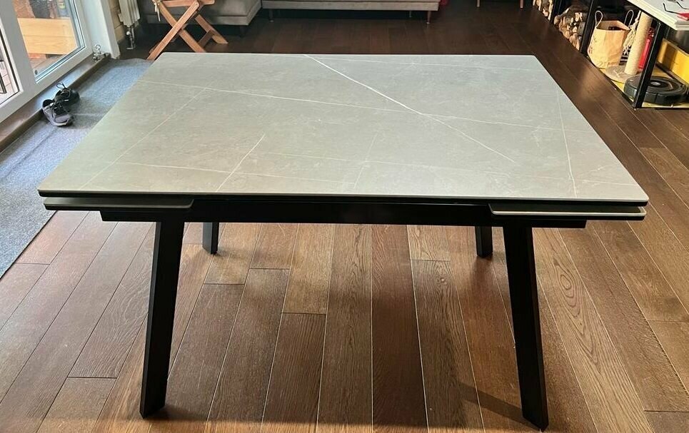 Стол кухонный из керамогранита "Рокси" 1200мм серый матовый