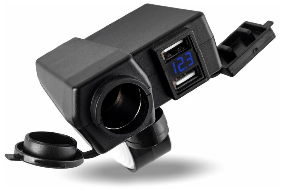 USB мото розетка с вольтметром и прикуривателем