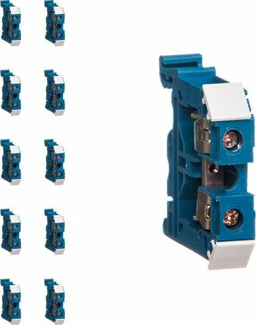 Комплект зажимов IEK ЗНИ, для шин и шинопроводов, 10шт, синий