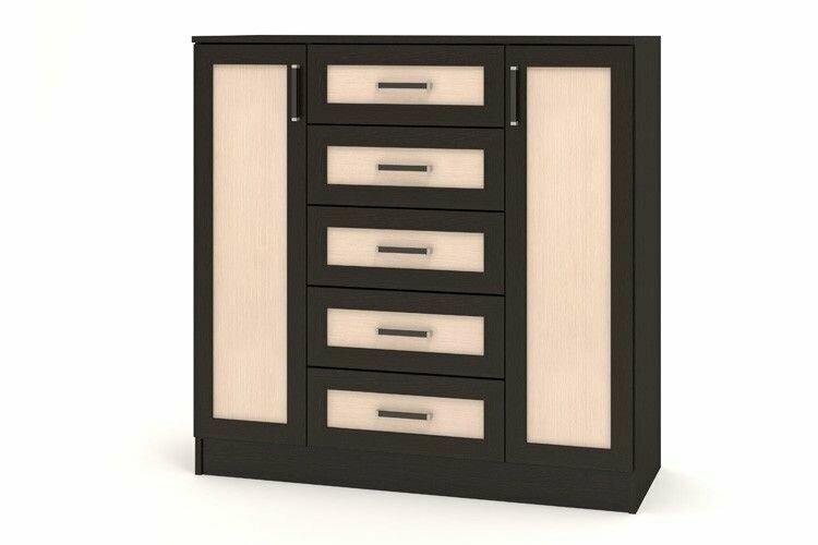 Комод Арлен 4 венге цаво, дуб молочный, рамка квадро