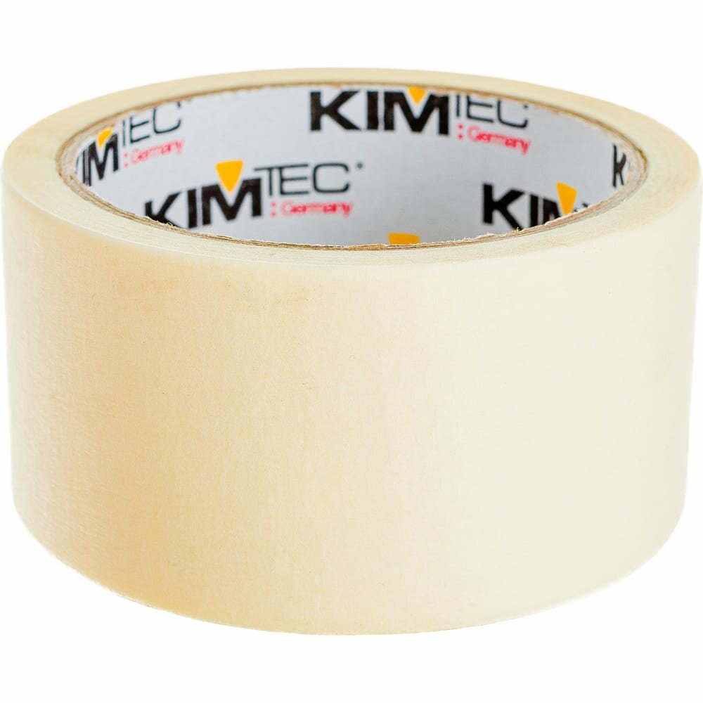 Малярная лента KIM TEC 50 мм х 25 м 05-01-16 11605940 бумажная основа, клей на водной основе, бело‑желтый цвет