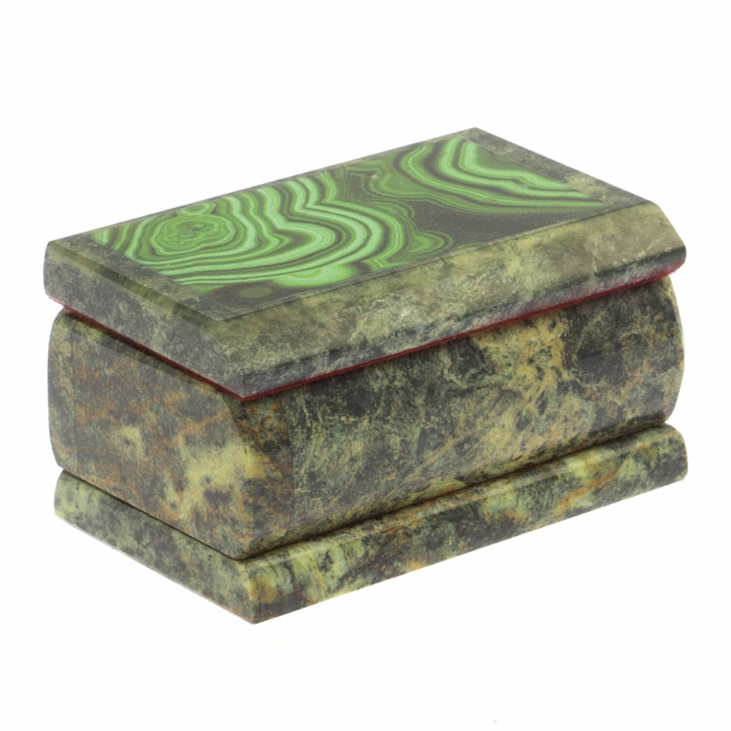 Шкатулка с иллюстрацией под малахит 10,5х6,5х5,5 см 119167