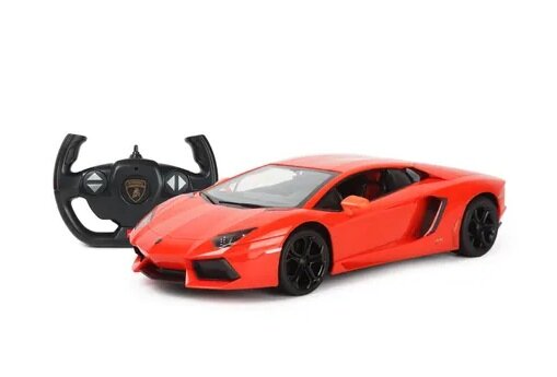 Машинка на радиоуправлении Rastar 43000 Lamborghini Aventador Coupe LP700 (1:14, 33 см). Доступ в кабину. Свет фар. Оранж