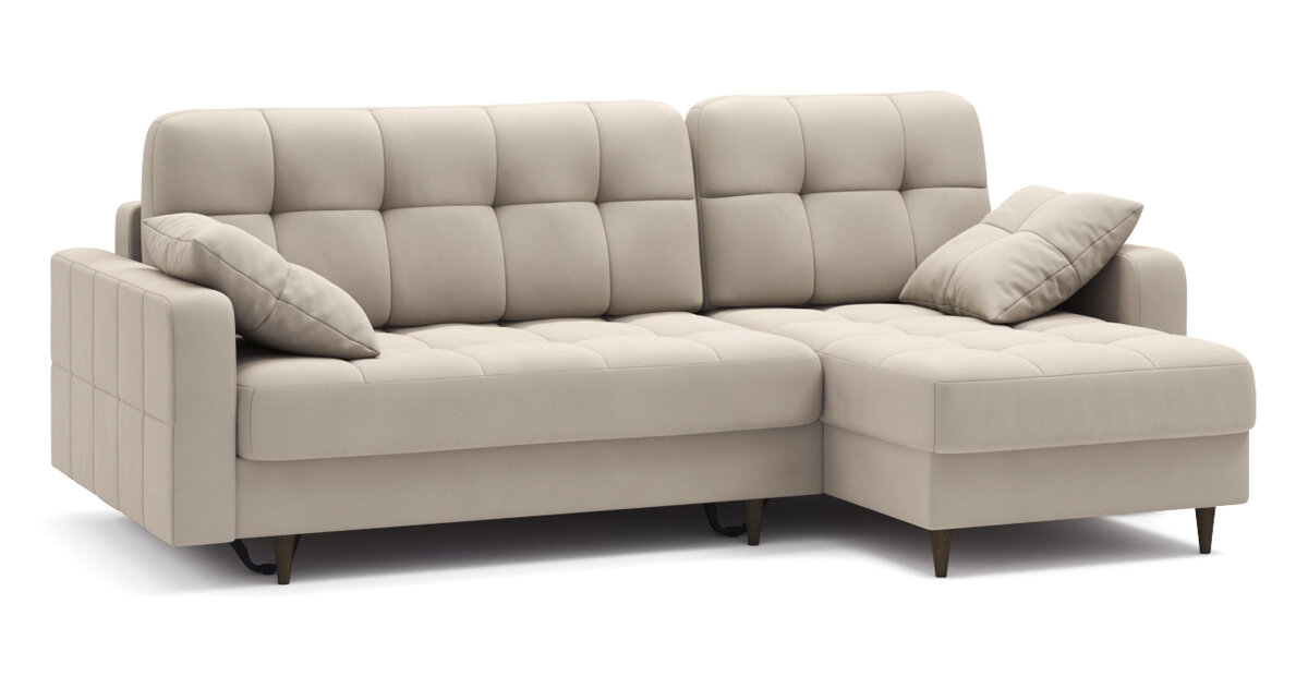 Угловой диван Цвет Диванов Стокгольм NEXT 233 угловой Серо-бежевый