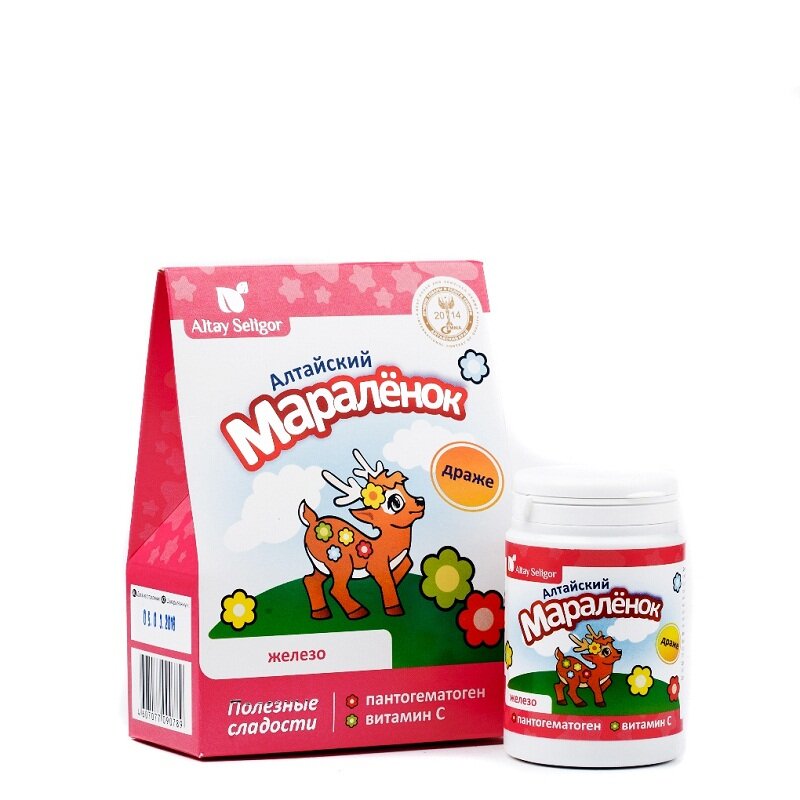 Драже витамин-ое Алтайский Маралёнок Железо 70гр